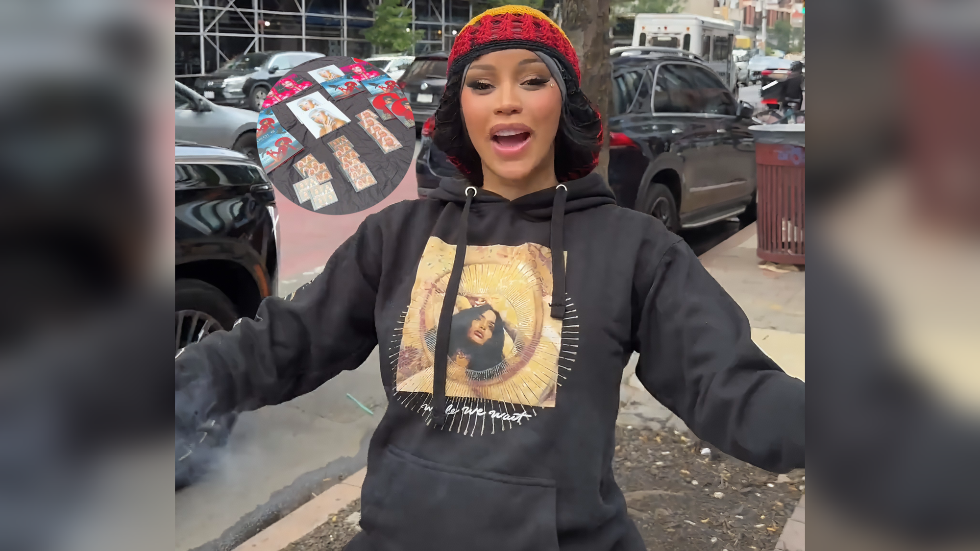 Cardi B Hits NYC Streets to Sell New Album “Am I The Drama?”